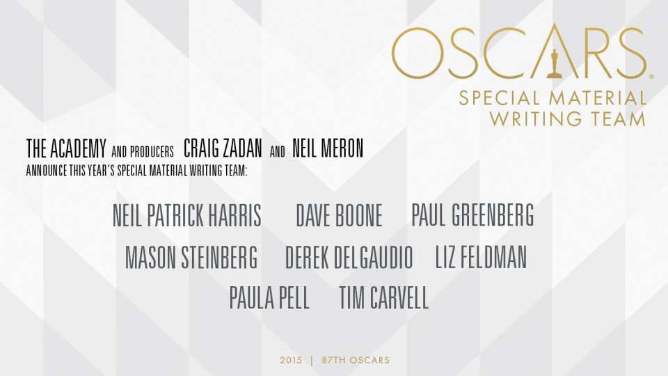 OSCAR HOST NEIL PATRICK HARRIS’S WRITING TEAM ANNOUNCED FOR 87TH OSCARS ...